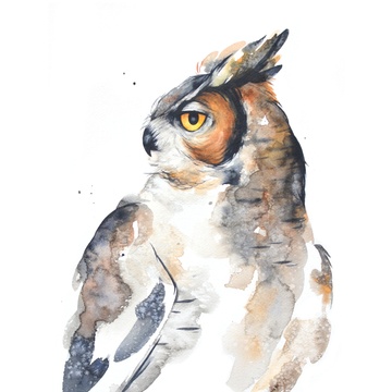 watercolor owl tutorial