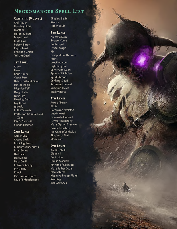 necromancy spells dnd