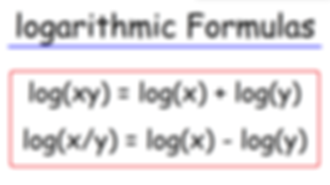 logarithm formula sheet