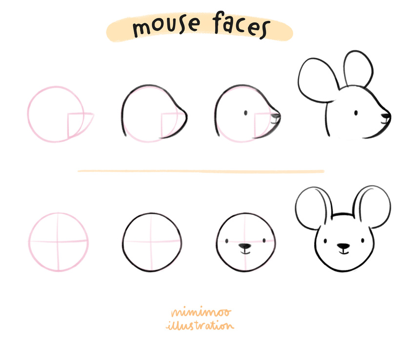 bear head drawing step by step