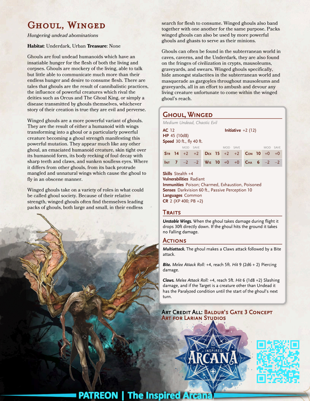 dnd ghast stat block