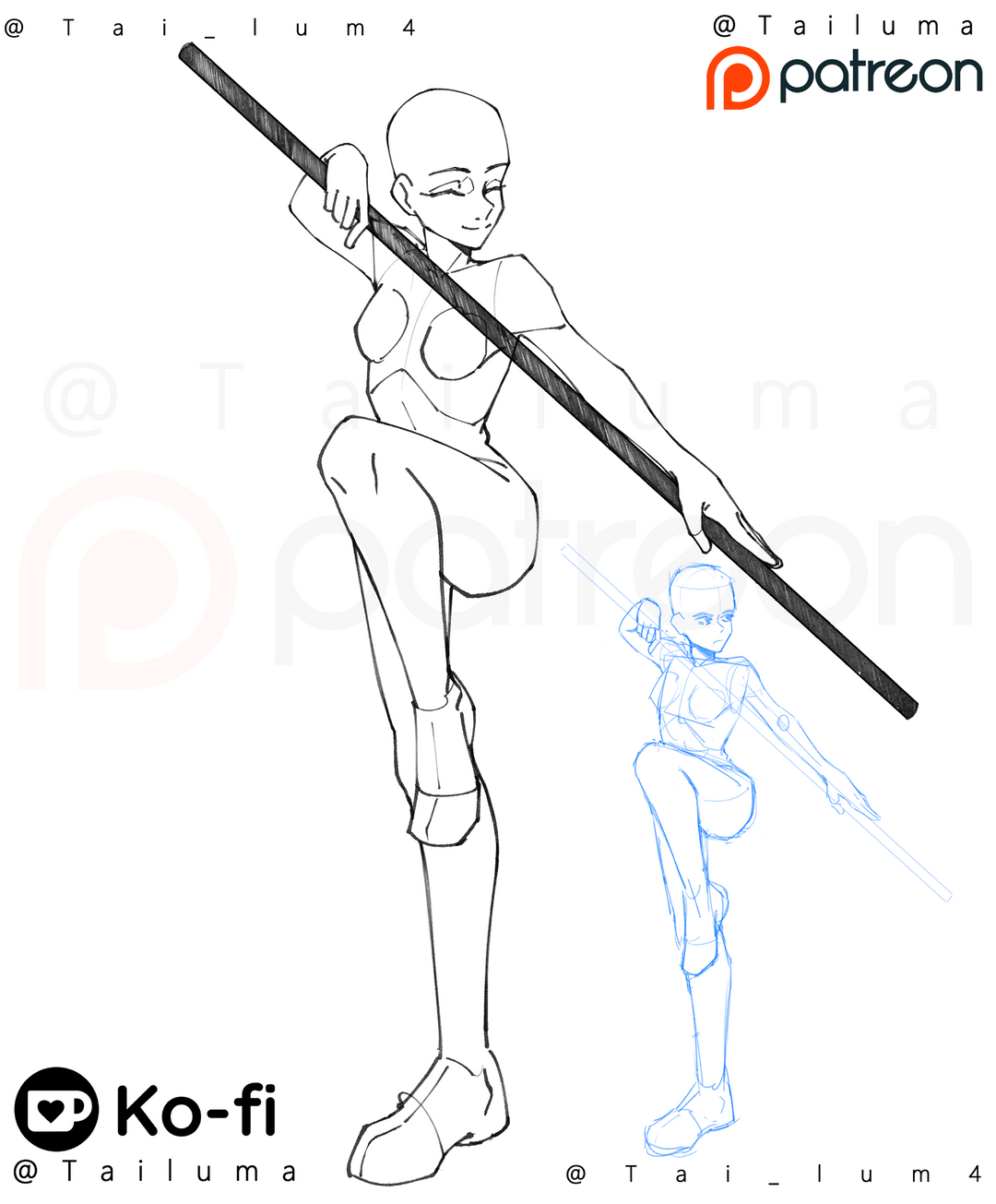 anime pose reference drawing