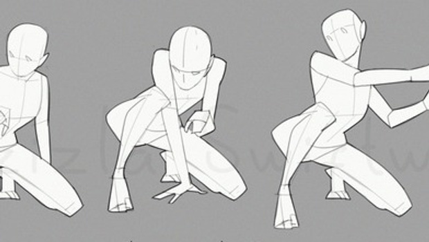 swordsman pose drawing reference
