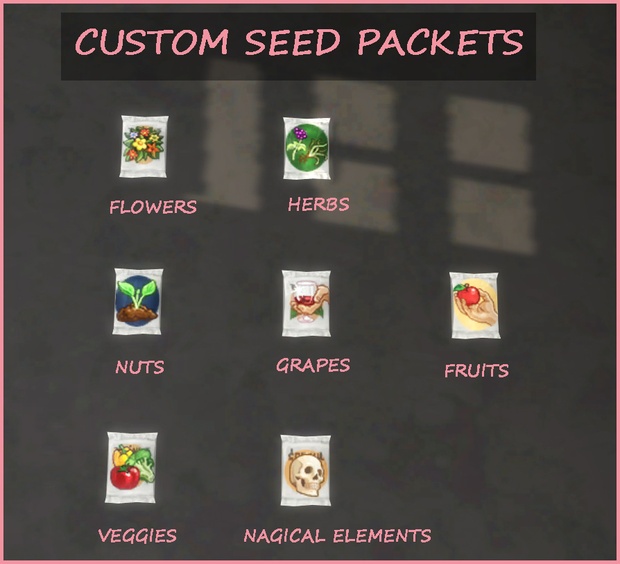 seed packets sims 4