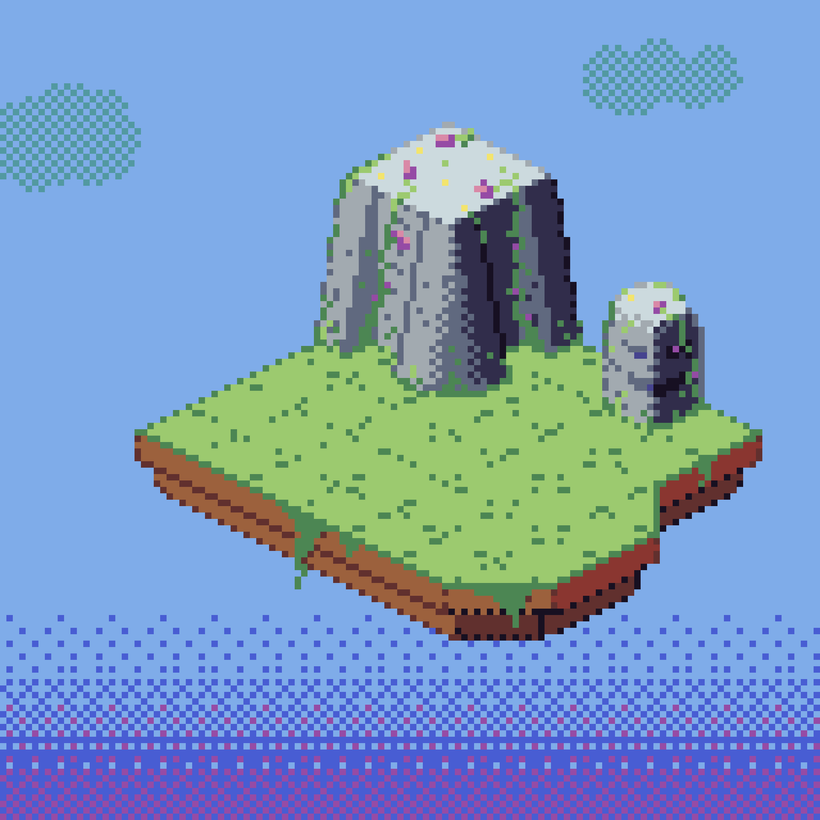 isometric pixel art objects