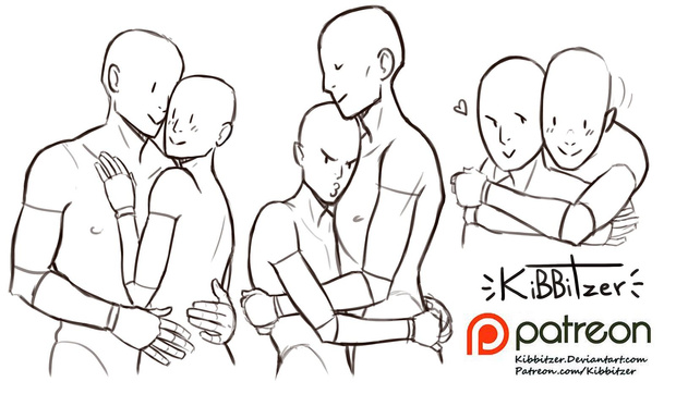 hugging arm drawing reference
