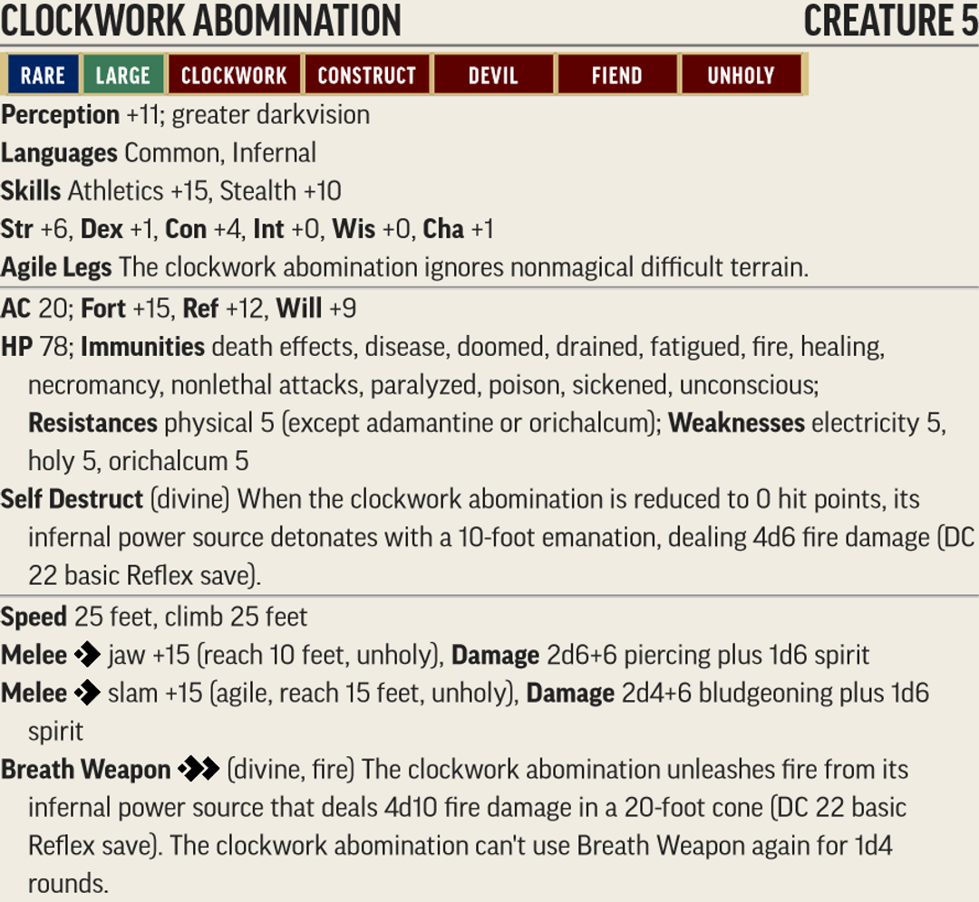 pathfinder construct immunities
